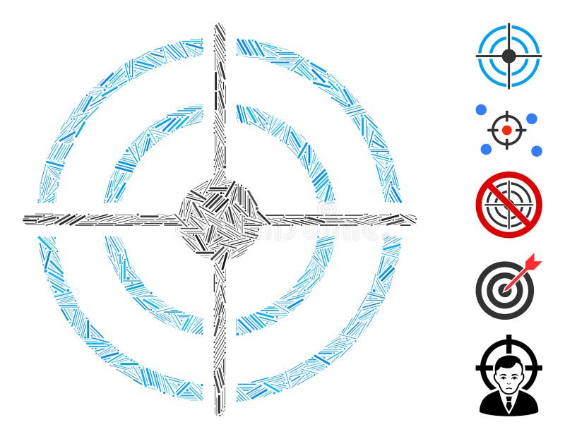 Hatch Collage Target Icon stock illustration. Illustration of combined ...