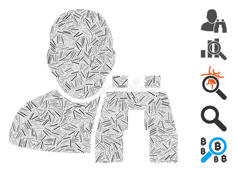 Hatch Collage User Binoculars Search Tool Icon Stock Illustration ...