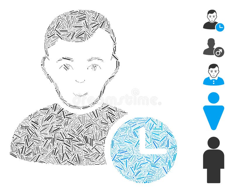 Hatch Collage User Time Icon Stock Illustration - Illustration of ...