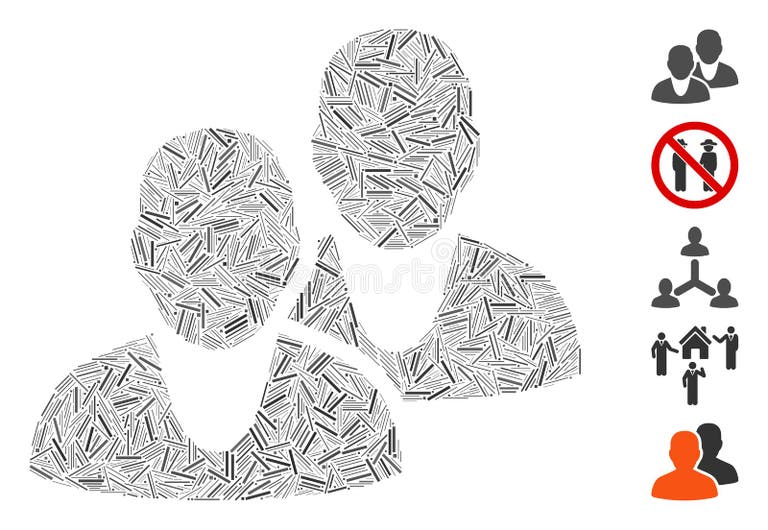 Hatch Collage Users Icon stock illustration. Illustration of collective - 185806233