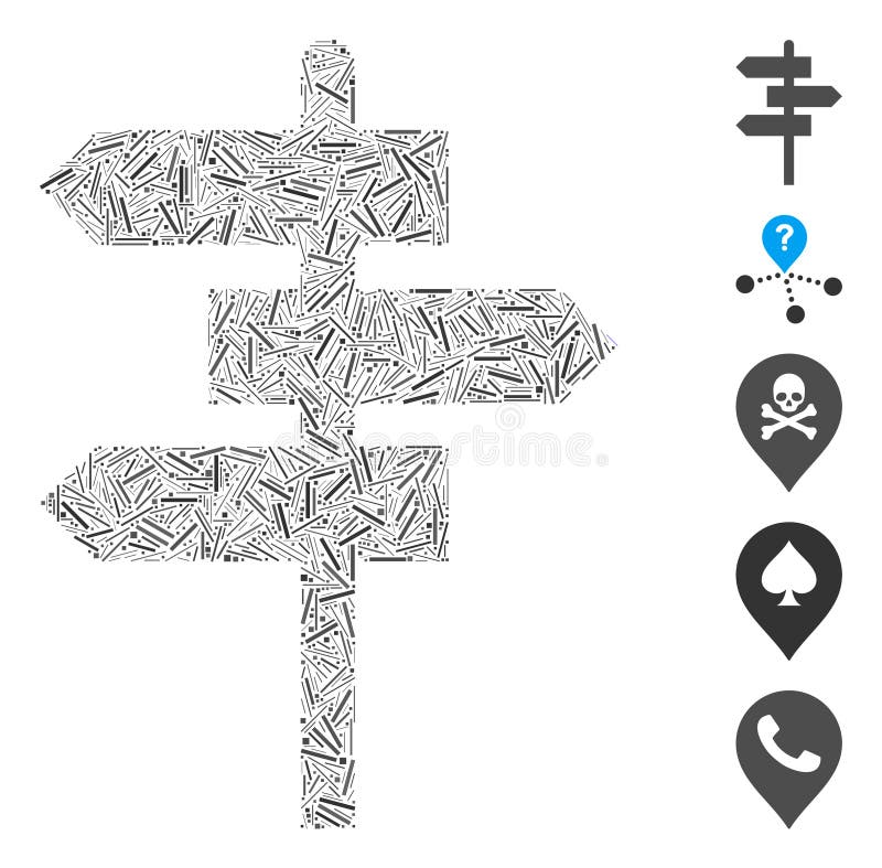 Hatch Collage Way Pointer Icon Stock Illustration - Illustration of ...