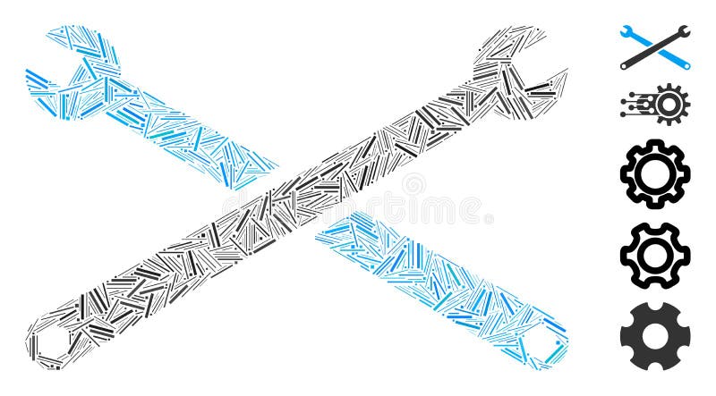 Hatch Collage Wrenches Icon Stock Illustration - Illustration of ...