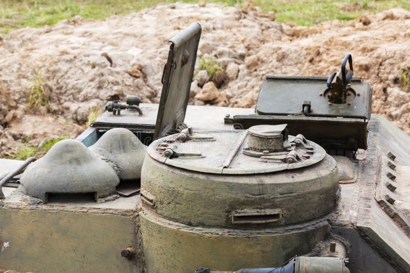 Hatch Commander of the Soviet Self-propelled Gun Stock Photo - Image of ...