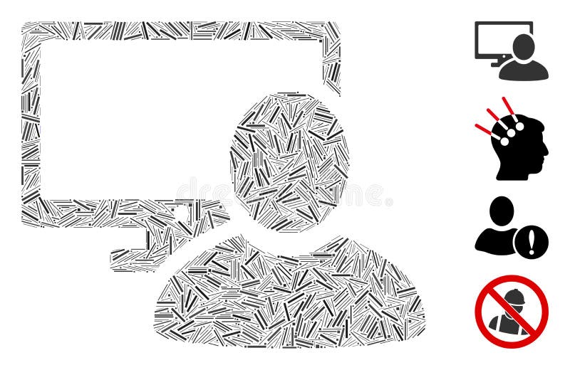 Hatch Computer User Icon Vector Mosaic Stock Illustration ...