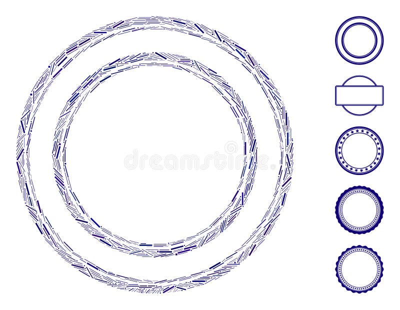 Hatch Double Circle Frame Icon Vector Mosaic Stock Illustration ...