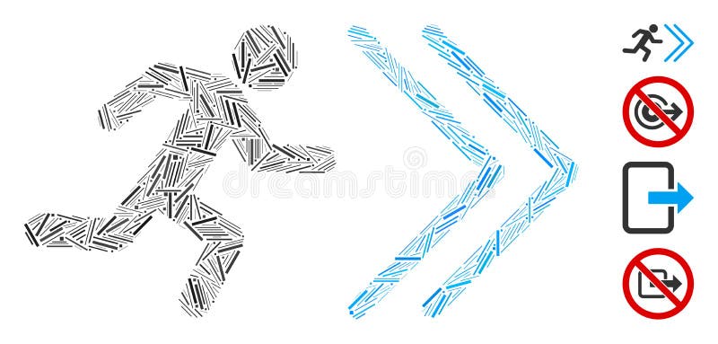 Hatch Exit Direction Icon Vector Collage Stock Vector - Illustration of ...