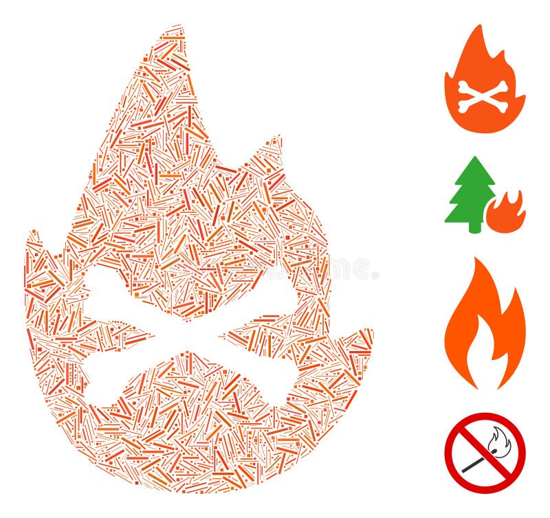 Hatch Hellfire Flame Icon Vector Collage Stock Illustration ...