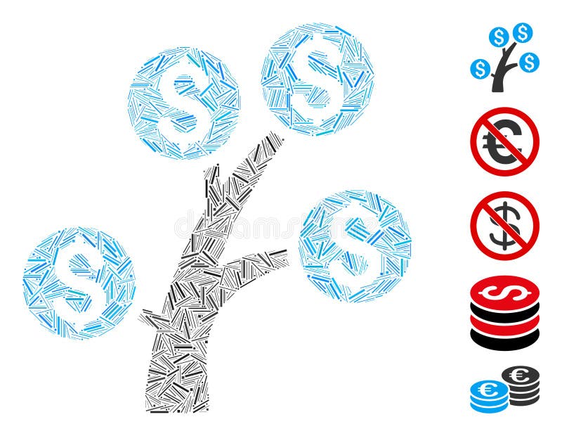 Hatch Money Tree Icon Vector Collage Stock Illustration - Illustration ...