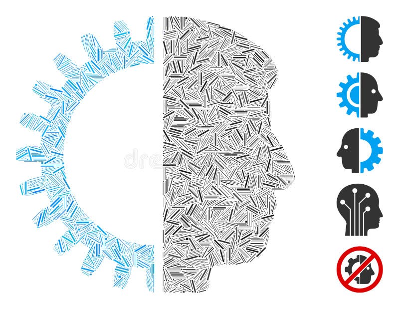 Hatch Mosaic Android Head Icon Stock Illustration - Illustration of ...