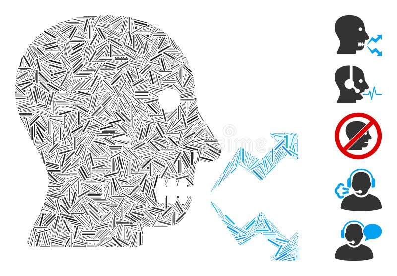 Hatch Mosaic Angry Person Shout Icon Stock Illustration - Illustration ...