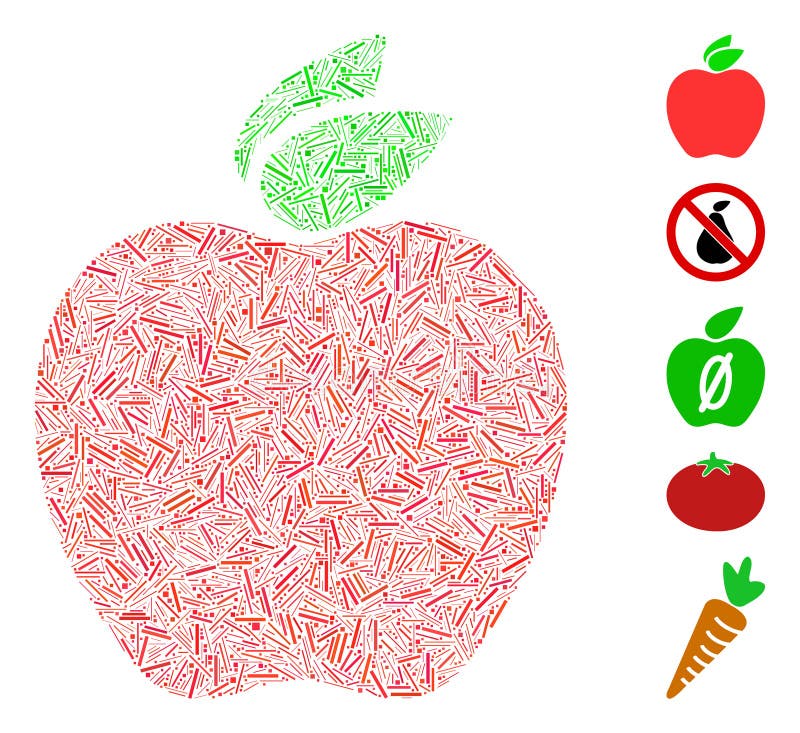 Hatch Mosaic Apple Icon stock illustration. Illustration of combined ...