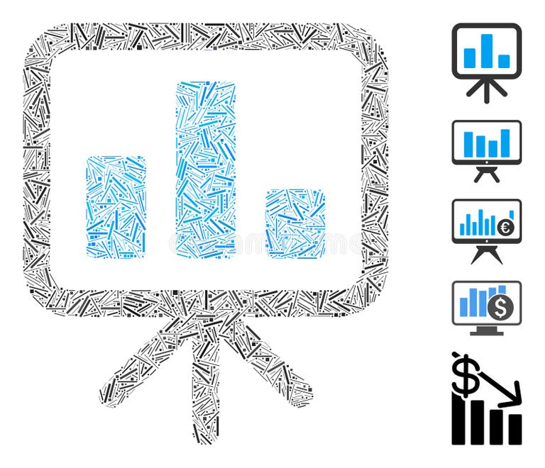 Hatch Mosaic Bar Chart Display Board Icon Stock Illustration ...