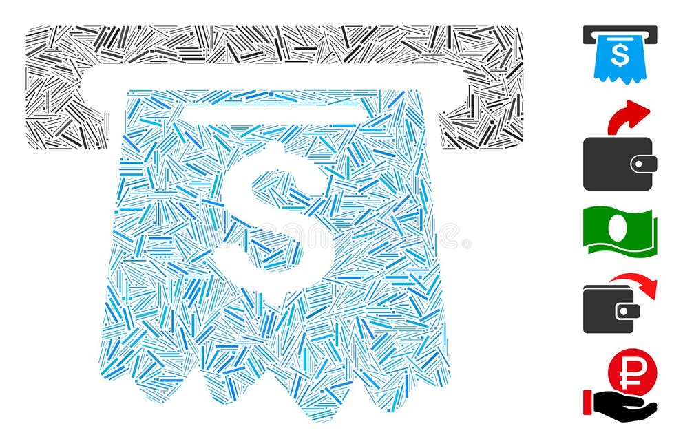 Hatch Mosaic Cash Machine Icon Stock Illustration - Illustration of ...
