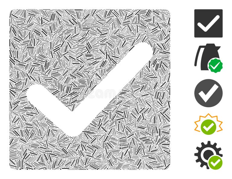 Hatch Mosaic Check Icon stock illustration. Illustration of dash ...