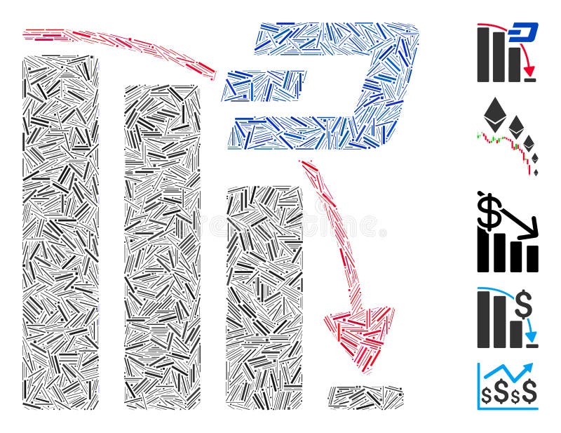 Hatch Mosaic Dash Falling Acceleration Chart Icon Stock Illustration ...