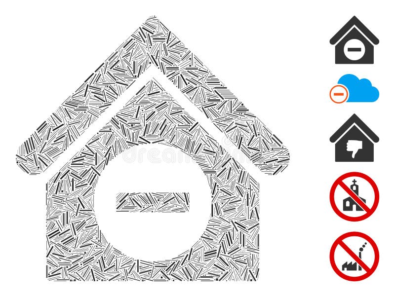 Hatch Mosaic Deduct Building Icon Stock Illustration - Illustration of ...