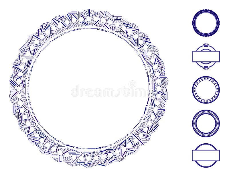 Hatch Mosaic Dotted Rosette Circular Frame Icon Stock Illustration ...