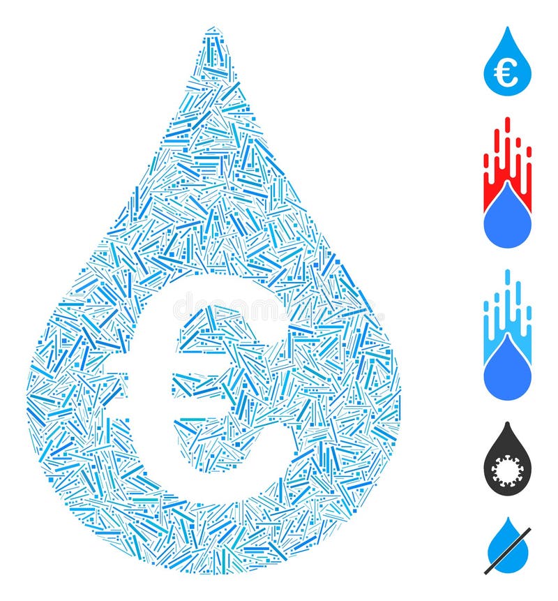 Hatch Mosaic Euro Fuel Drop Icon Stock Illustration - Illustration of ...