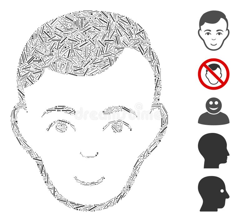 Hatch Mosaic Face stock illustration. Illustration of head - 175164319