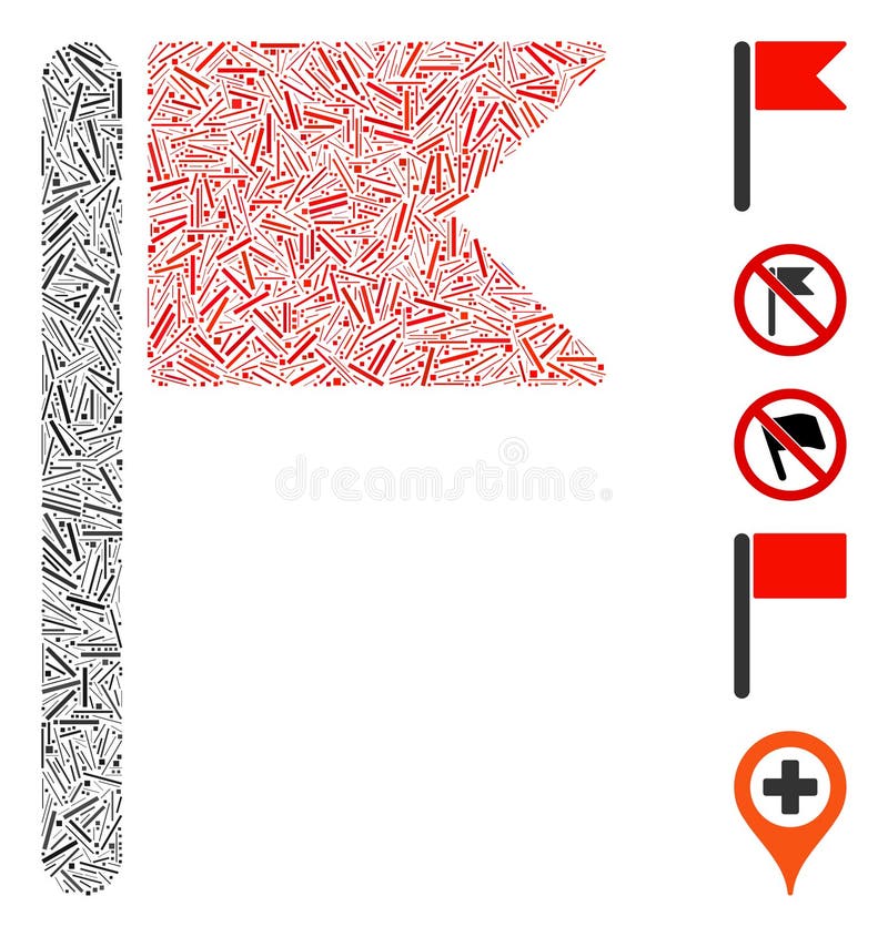 Hatch Mosaic Flag Icon stock illustration. Illustration of combined ...