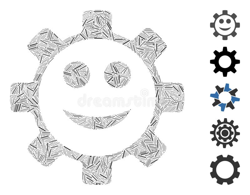 Hatch Mosaic Gear Smile Smiley Icon Stock Illustration - Illustration ...