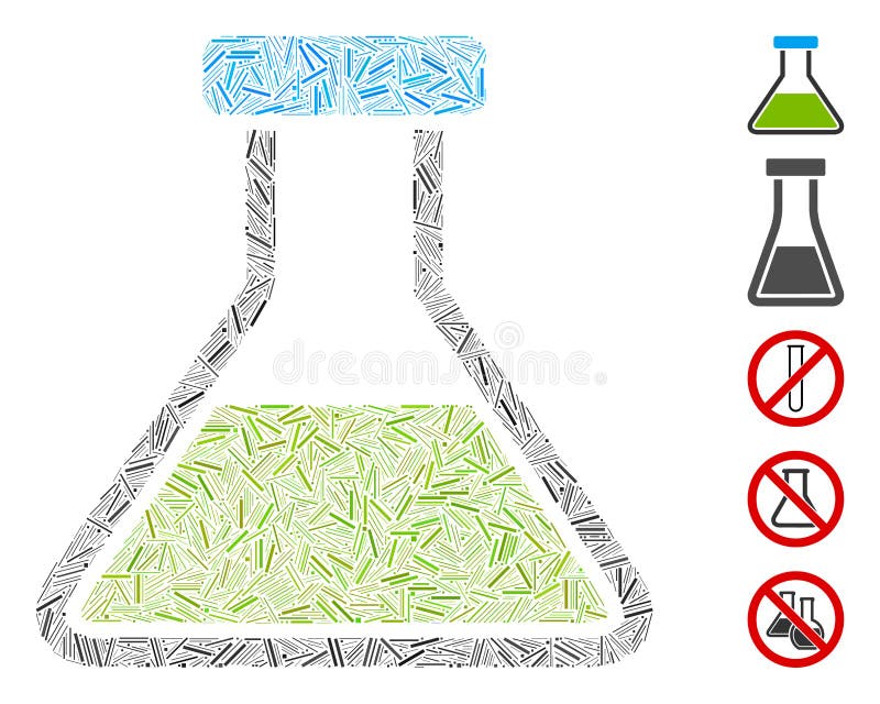 Hatch Mosaic Green Wide Flask Icon Stock Illustration - Illustration of ...