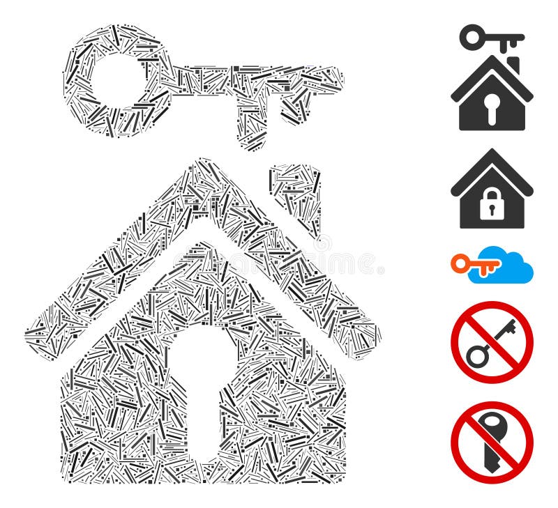 Hatch Mosaic Home Key Icon stock illustration. Illustration of close ...