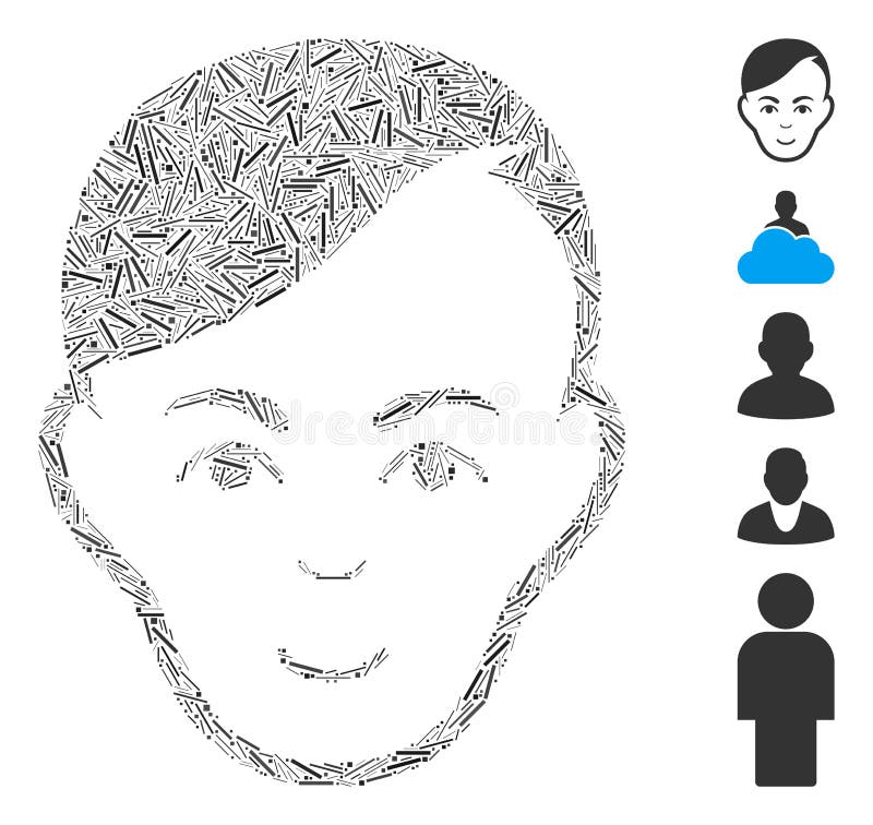 Hatch Mosaic Human Head Icon Stock Illustration - Illustration of head ...