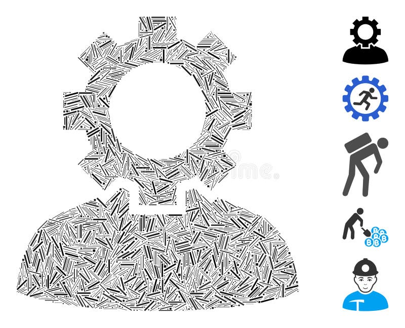 Hatch Mosaic Job Icon stock illustration. Illustration of career ...