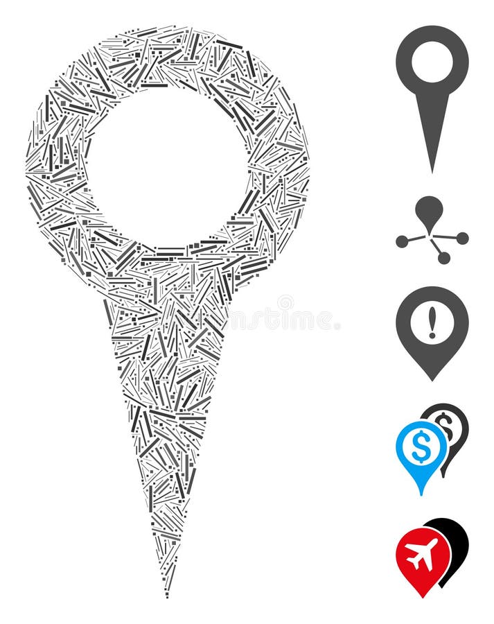Hatch Mosaic Map Marker Icon Stock Illustration - Illustration of hatch ...