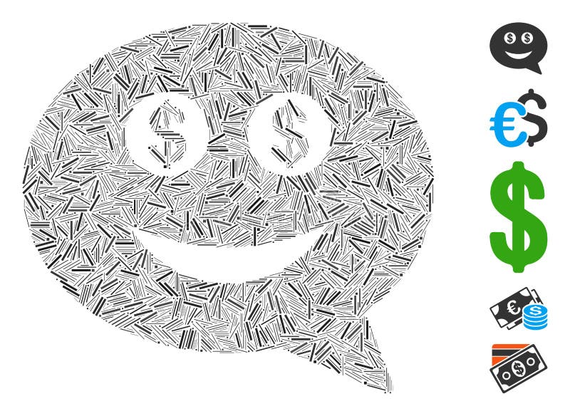 Hatch Mosaic Millionaire Smiley Message Icon Stock Illustration ...