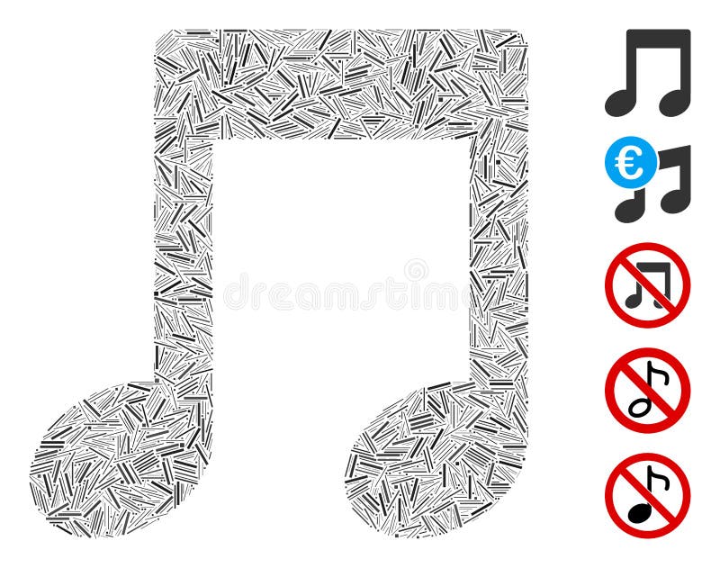 Hatch Mosaic Music Notes Icon Stock Illustration - Illustration of ...