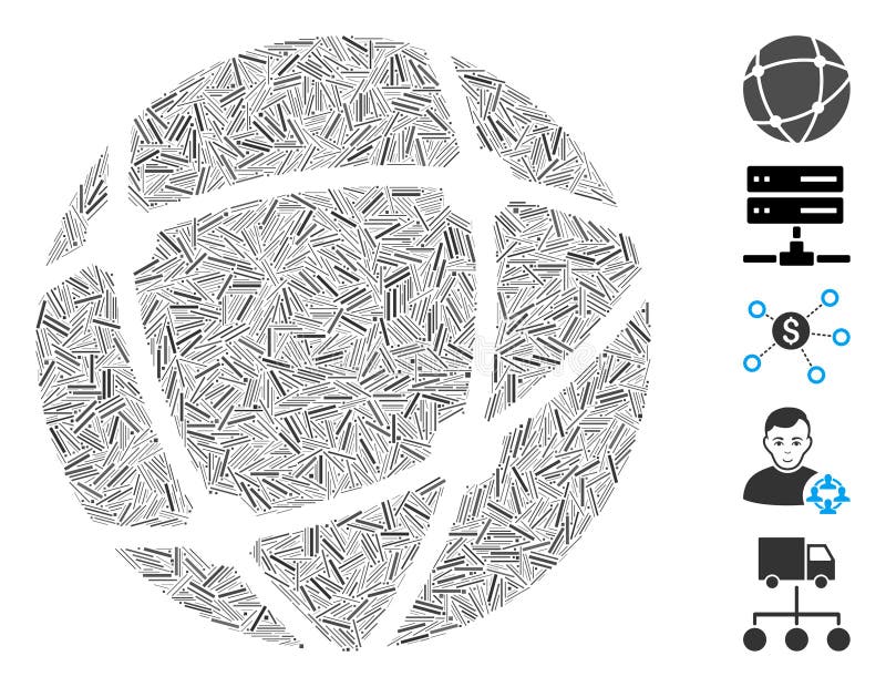 Hatch Mosaic Network Icon stock illustration. Illustration of connect ...