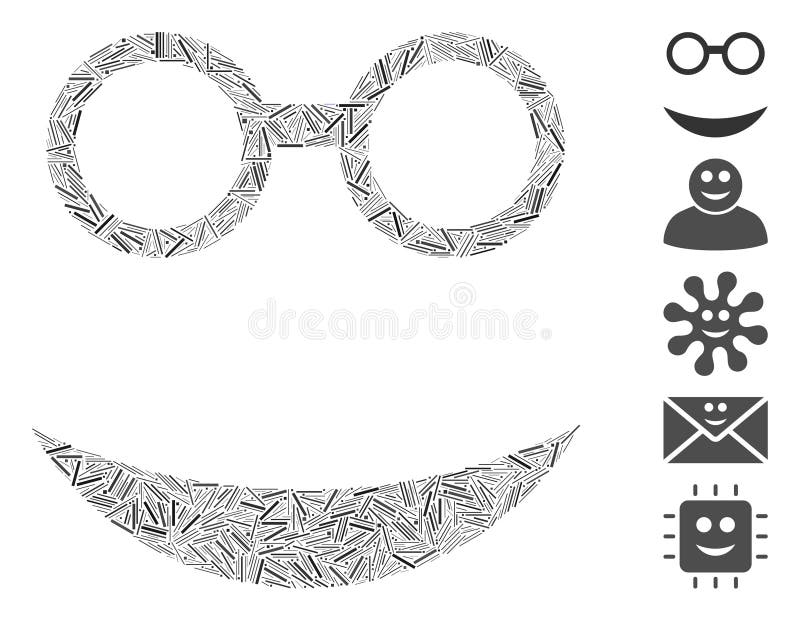Hatch Mosaic Professor Smiley Icon Stock Illustration - Illustration of ...