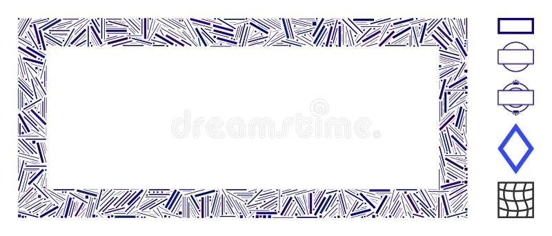 Hatch Mosaic Rectangle Frame Icon Stock Illustration - Illustration of ...