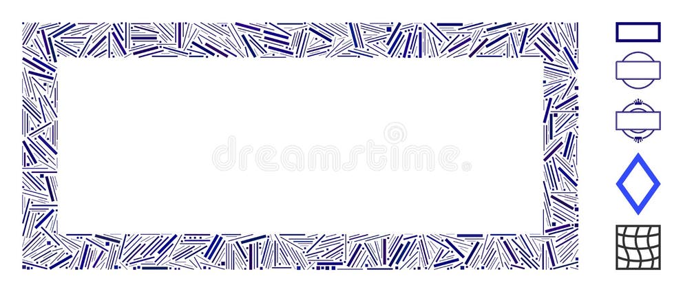 Hatch Mosaic Rectangle Frame Icon Stock Illustration - Illustration of ...