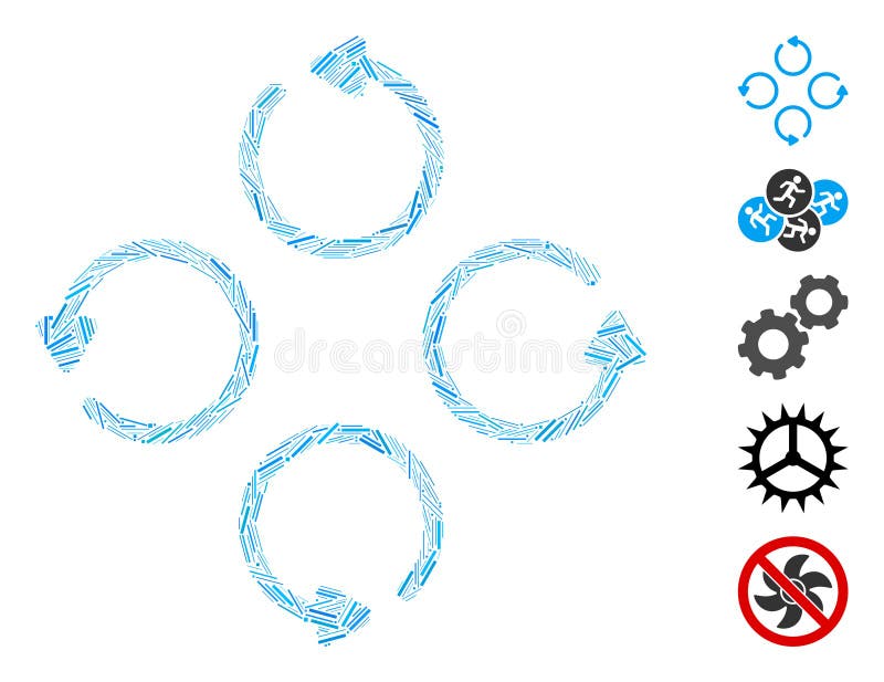 Hatch Mosaic Rotation Icon stock illustration. Illustration of circular ...