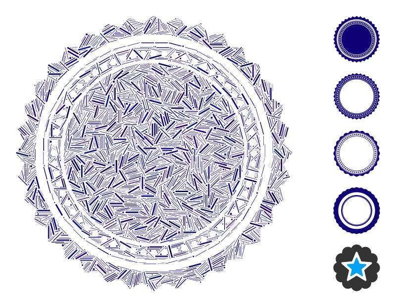 Hatch Mosaic Round Rosette Seal Stock Illustration - Illustration of ...