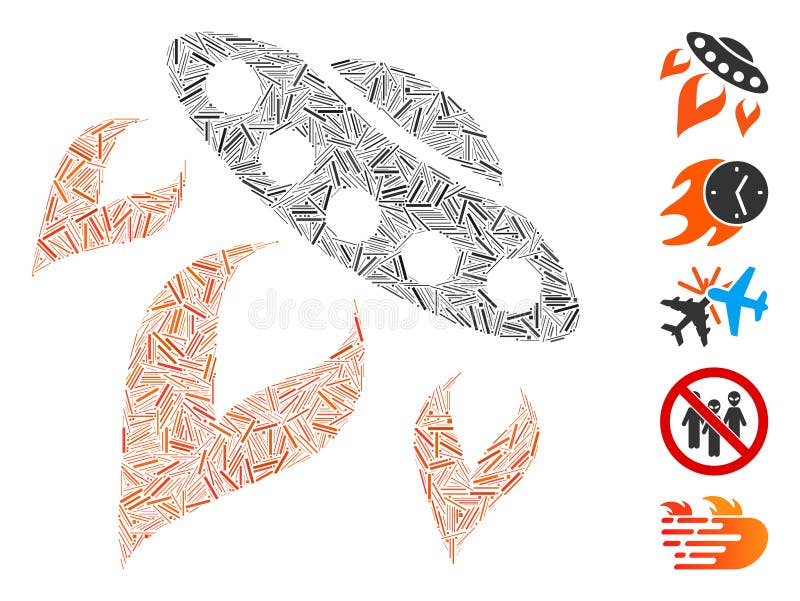 Hatch Mosaic UFO Start Fire Icon Stock Illustration - Illustration of ...