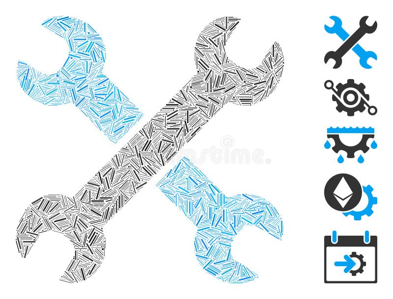 Hatch Mosaic Wrenches Icon stock illustration. Illustration of ...