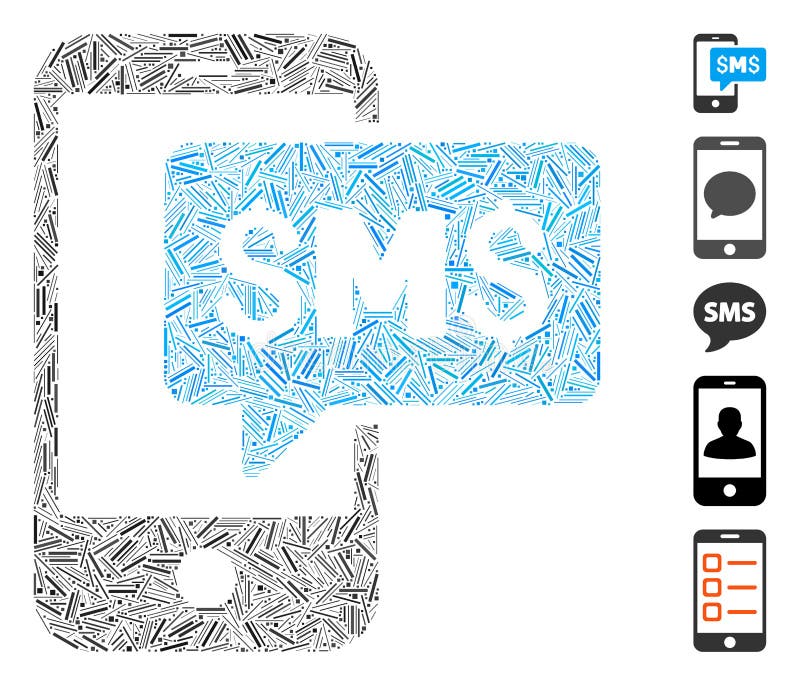 Hatch Phone SMS Icon Vector Mosaic Stock Illustration - Illustration of ...