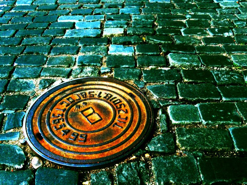 Hatch on the road stock image. Image of drain, sewerage - 72486771