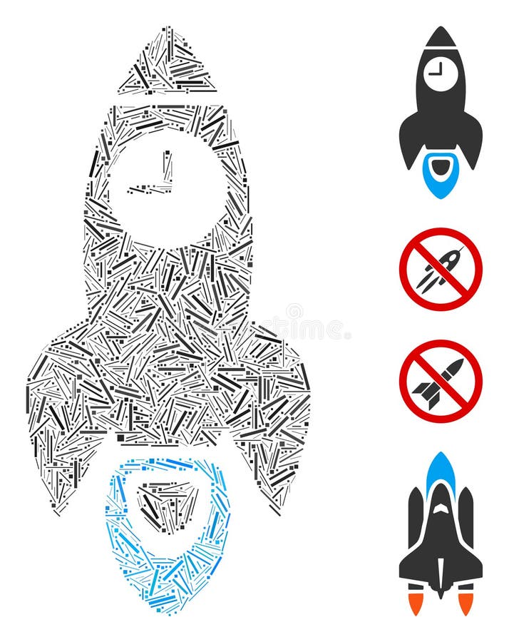 Hatch Space Rocket Time Icon Vector Collage Stock Illustration ...