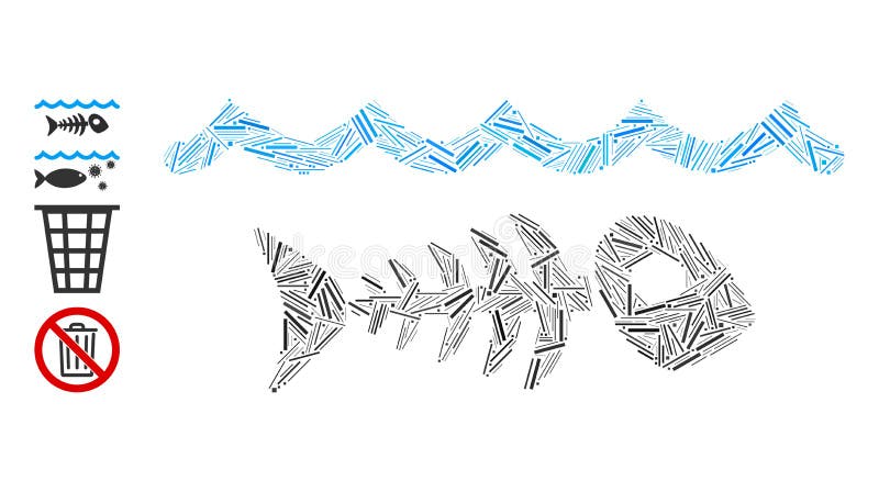 Hatch Water Pollution Icon Vector Mosaic Stock Vector - Illustration of ...