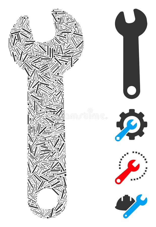 Collage Wrench and Gear Setup Tools with Textured Administration Seal ... Collage Wrench and Gear Setup Tools with Textured Administration Seal ...