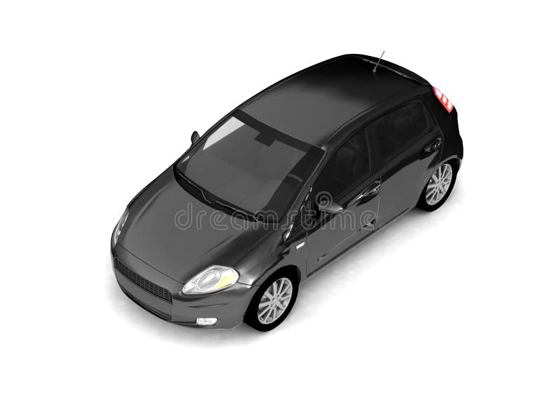 Hatchback Black Car Top View Stock Illustration - Illustration of ...