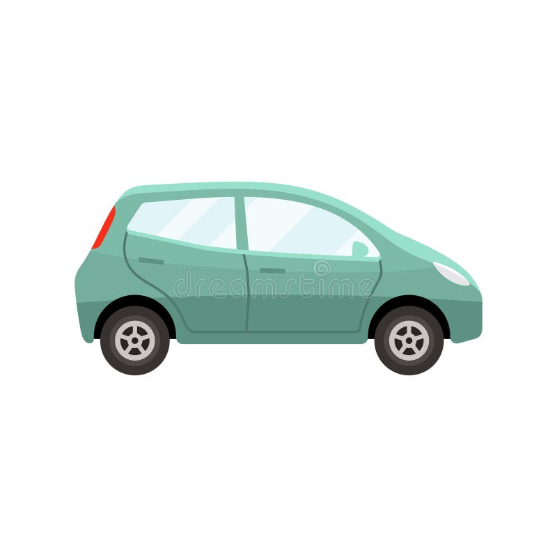 Hatchback Car Blue Coloured Flat Style Vector Illustration Stock Vector ...