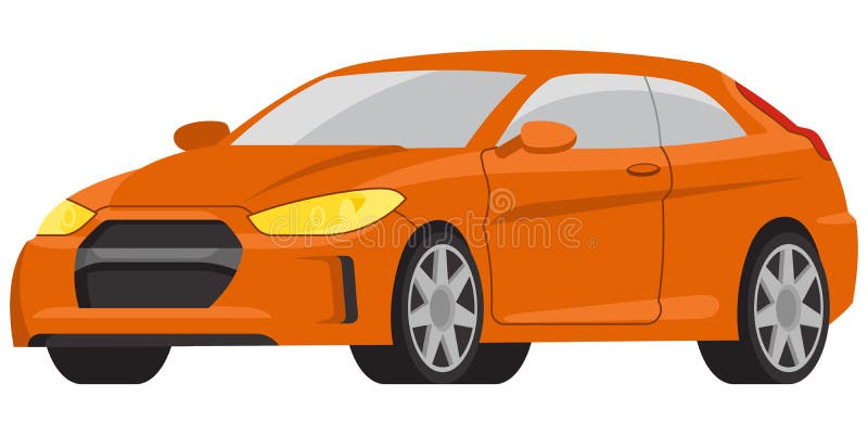 Hatchback Car in Different Views Stock Illustration - Illustration of ...