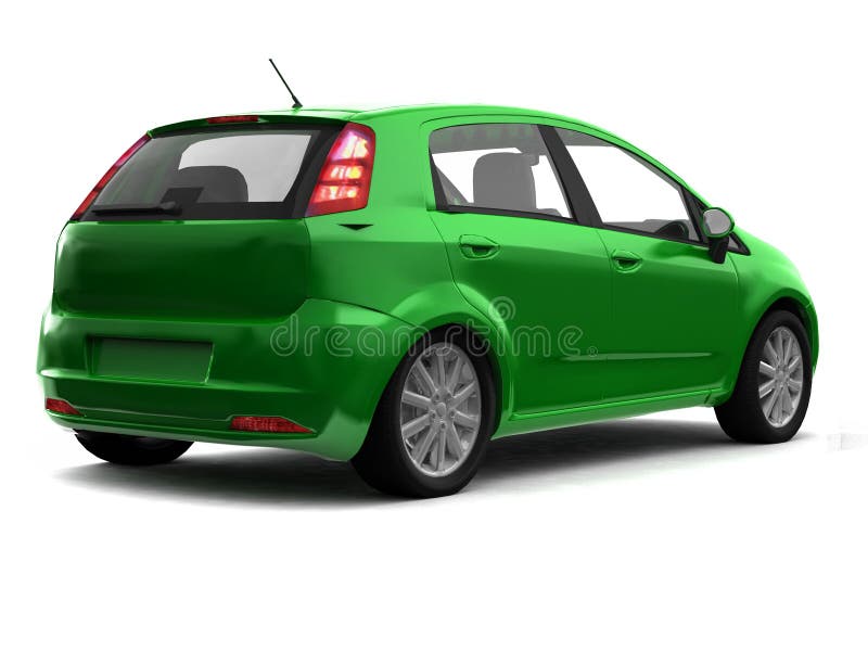 Hatchback Green Car Back View Stock Illustration - Illustration of ...