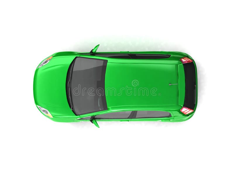 Isolated White Modern Car Top View Stock Illustration - Illustration of ...